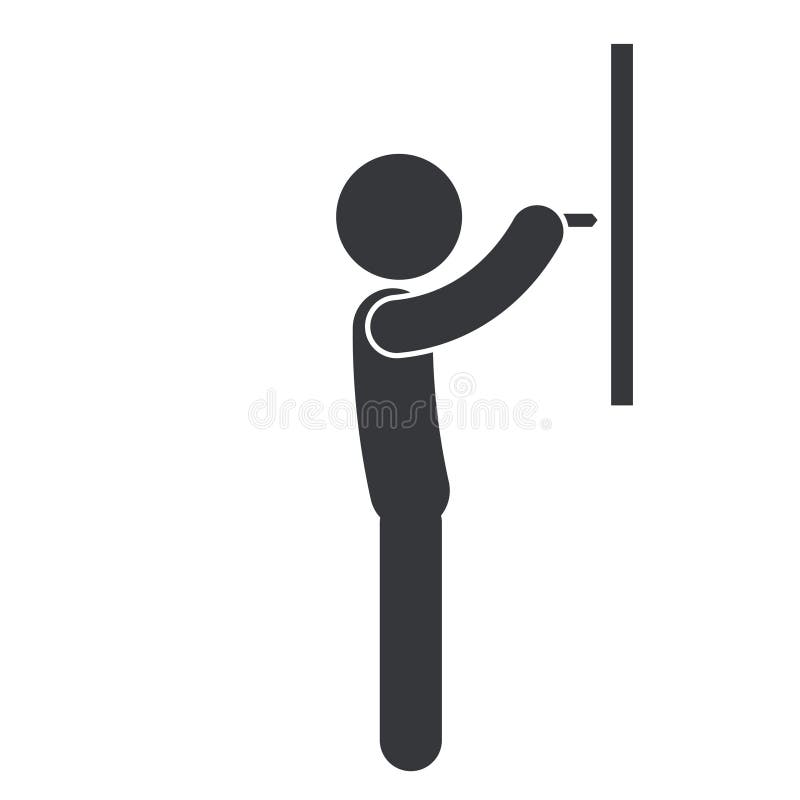 Isolated Pictogram of a Person Writing on Whiteboard Stock Vector ...