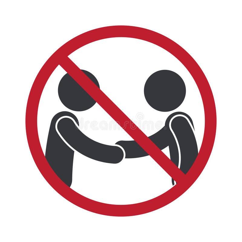Isolated Prohibition Sign of Handshake Crossed Out Stock Vector ...