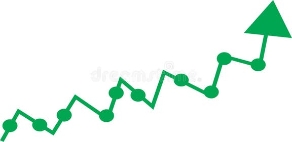 Green Jagged Financial Arrow Vector Representing Economic Climb and ...