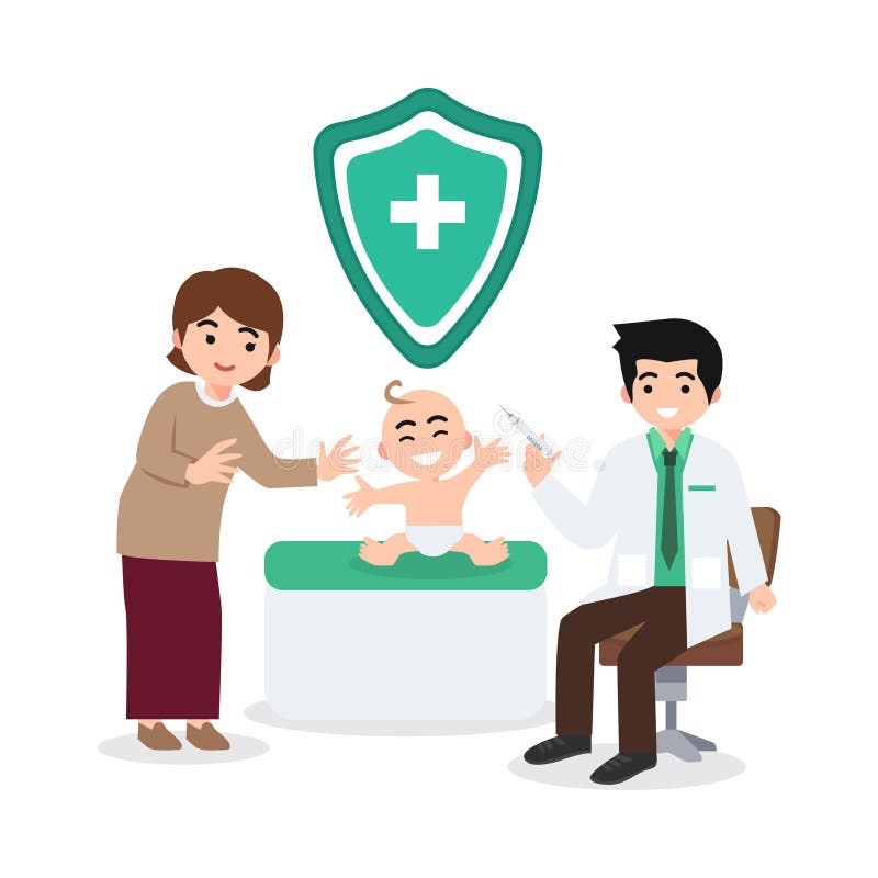 Doctor Preparing To Immunize Baby in Bed with Mother S Support Stock ...