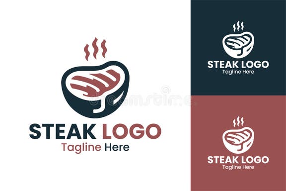 Elegant Steak Logo Design with Red and Black for Restaurant Branding ...