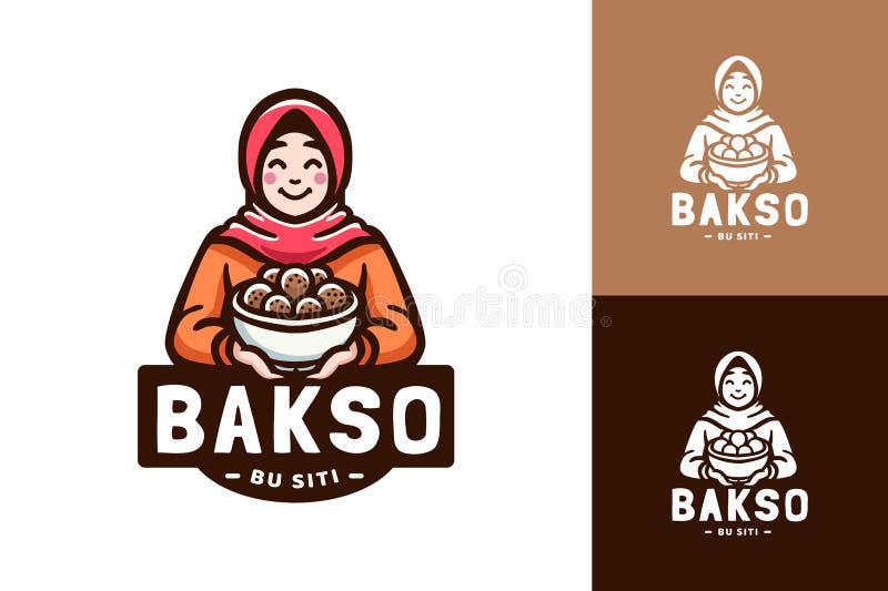 Premium Bakso Bu Siti Logo Design for Food Branding Stock Vector ...
