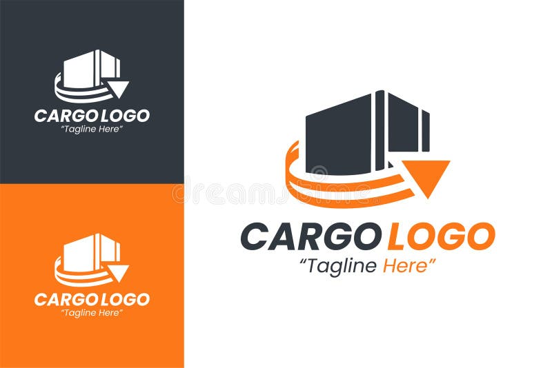 Elegant Cargo Logo in Orange and Dark Grey for Freight and Shipping ...