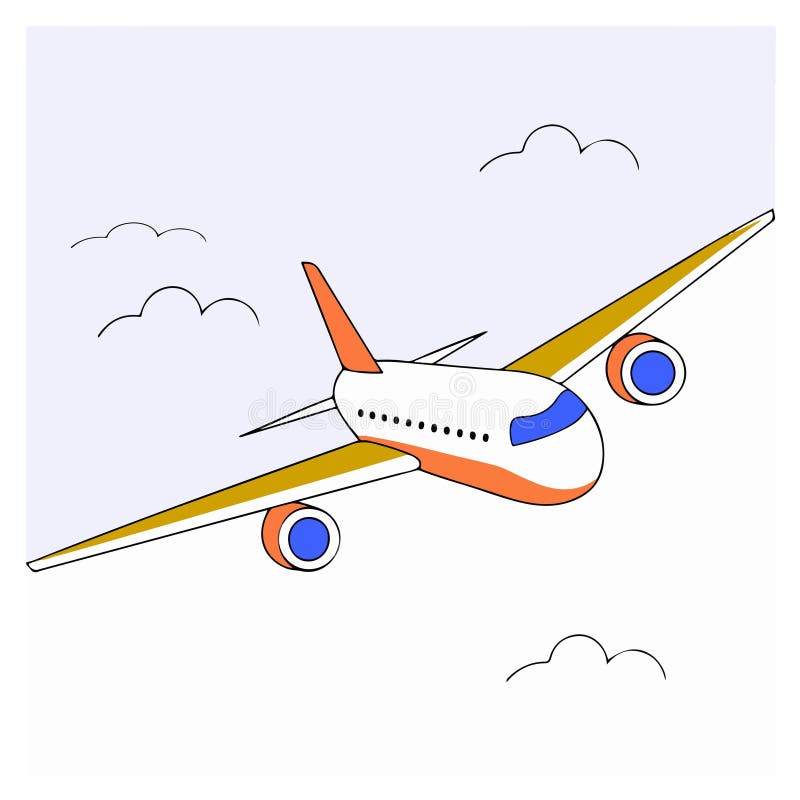 Airplanes in the sky stock vector. Illustration of travel - 392711350