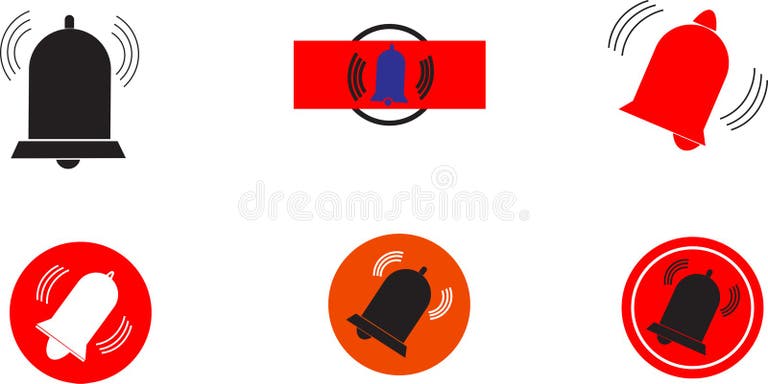 Modern Red Black Notification Off Mute Icons with Bell Alert Symbols ...