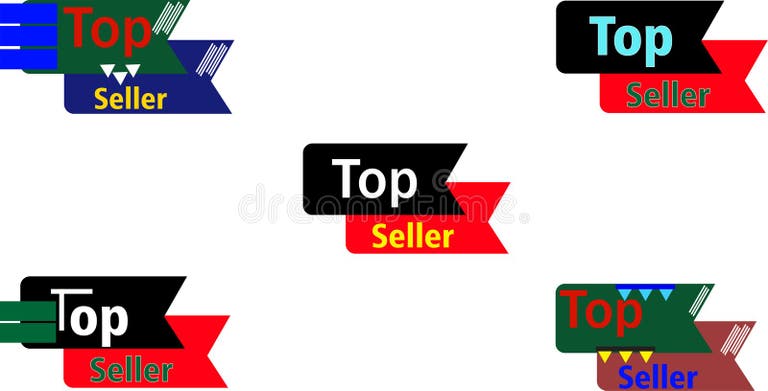 Top Seller Vector Ribbon Badge Design in Multicolor for Ecommerce ...