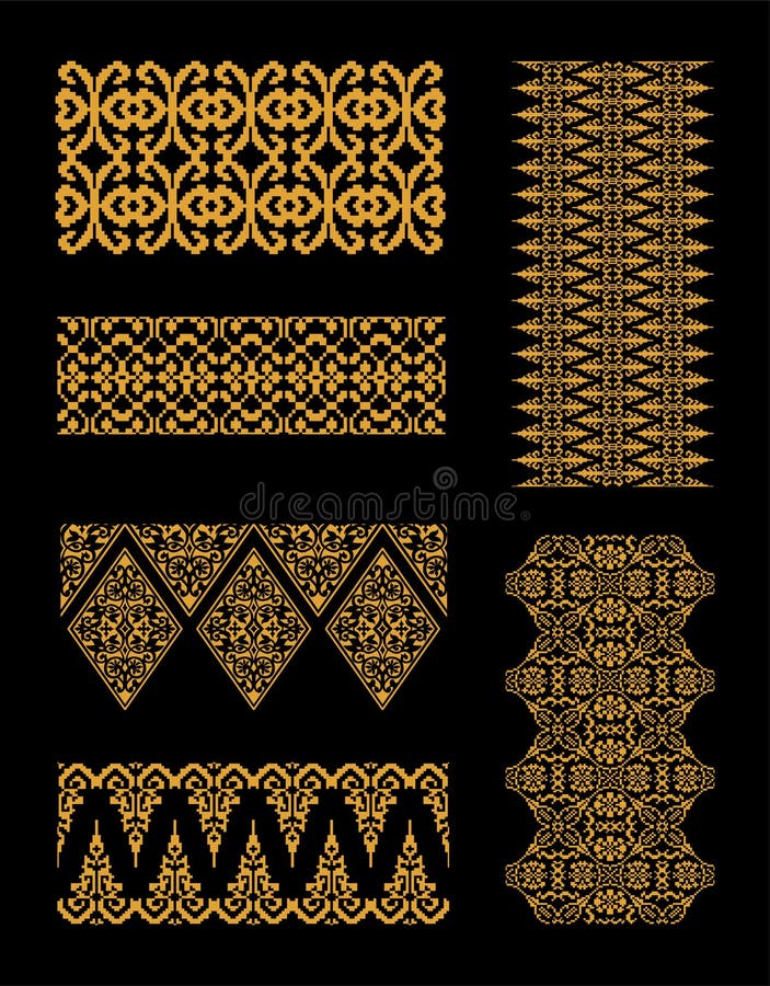 Ornate Riau Malay Traditional Border Design Stock Illustration ...
