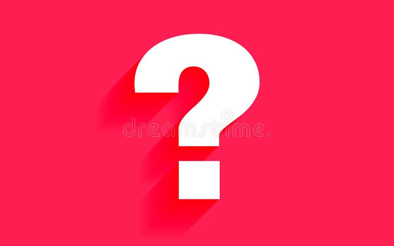 Big White Question Mark Symbol with Shadow on Vibrant Red Background ...