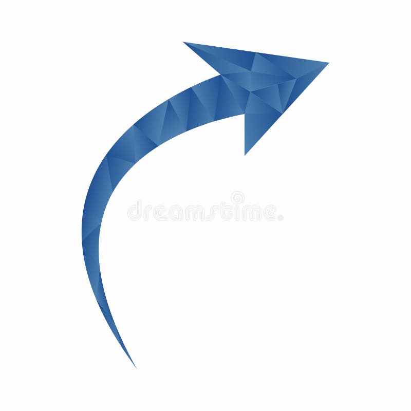 Curved Blue Arrow Vector for Rotation or Navigation Stock Illustration ...