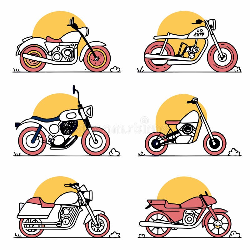 Small Motorcycle Vector Elements Set Stock Illustrations – 16 Small ...