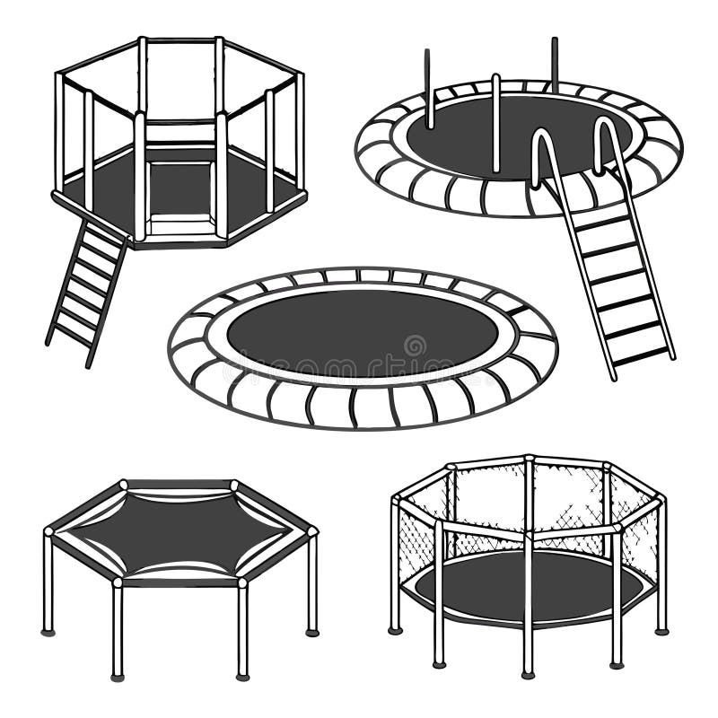 Trampolines are Shown Illustration Vector Stock Illustration ...