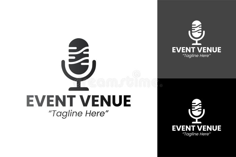 Professional Event Venue Logo Design in Dark Gray and Black Gradient ...