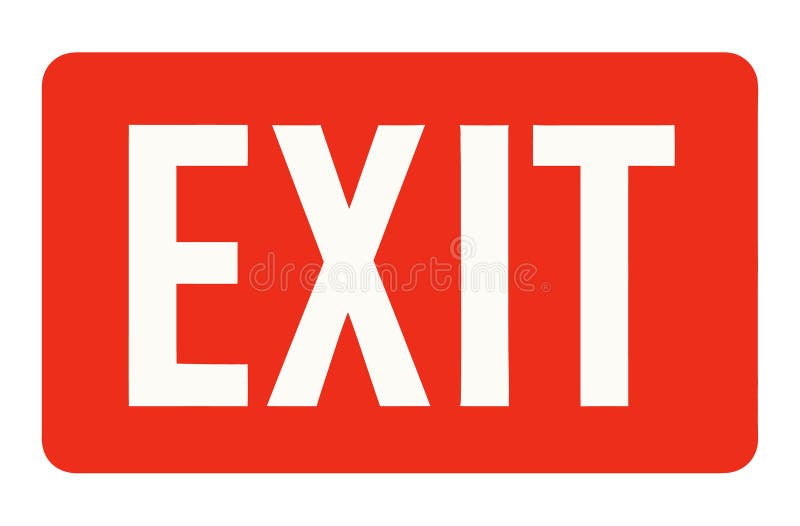 Red EXIT Sign Illustration - Bold White Text Emergency Sign for Doorway ...