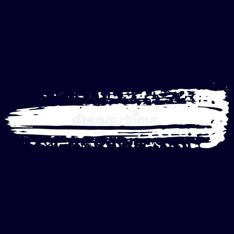 Hand-painted White Brush Stroke on a Deep Navy Blue Background, Ideal for Artistic Textures ...