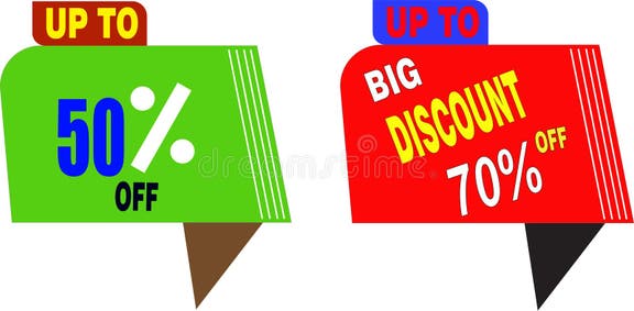 Up To 70 Percent Off Big Discount Label Vector in Red and Green Style ...