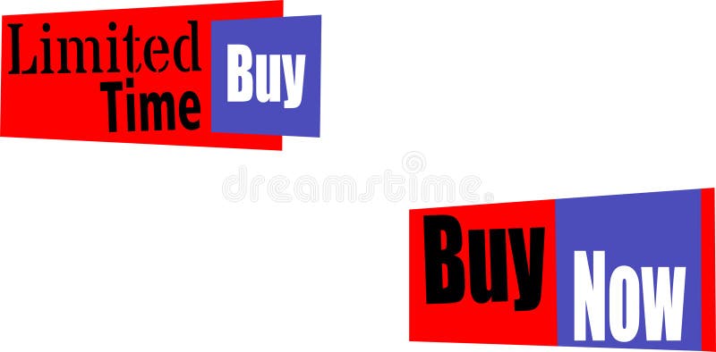 Limited Time Buy Now Label Vector Tag in Red and Blue Banner Style for ...