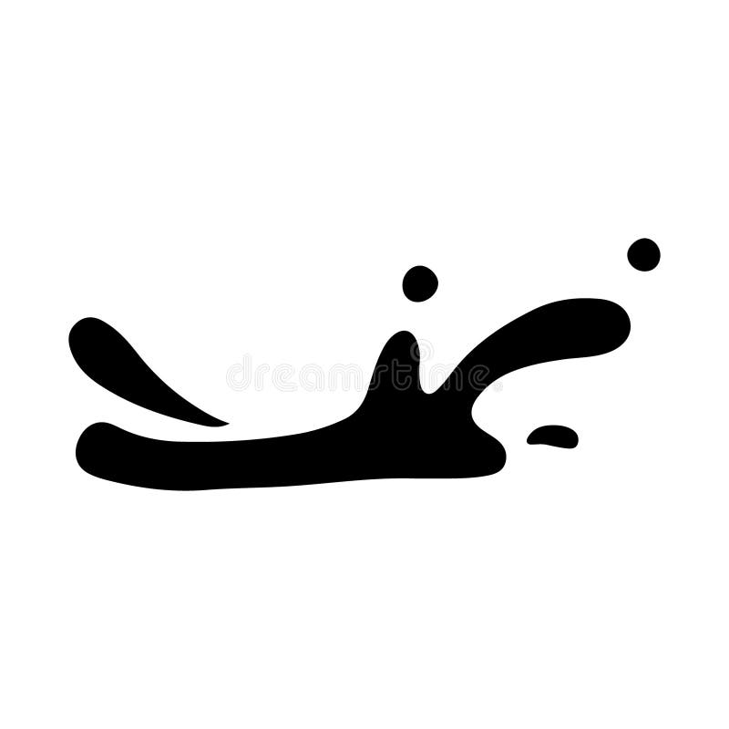 Water Drops and Splash Silhouette in Simple Doodle Style. Stock Vector ...