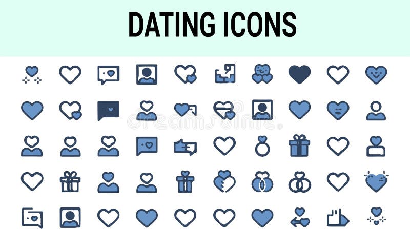 Dating Icons Set stock illustration. Illustration of text - 394011032