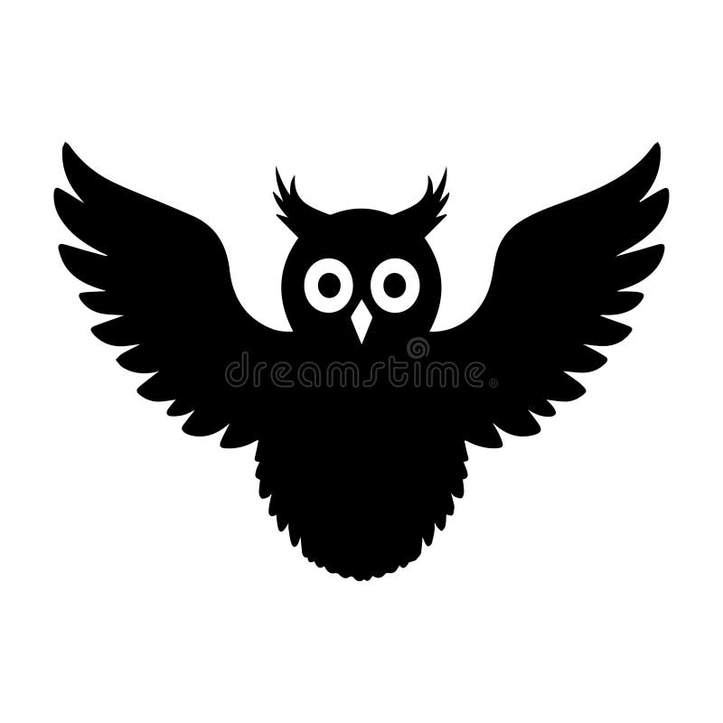 Stylized Owl Silhouette Vector Illustration Stock Illustration ...