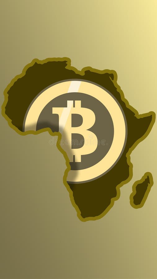 Bitcoin Symbol Over Africa Map Representing Cryptocurrency in the ...
