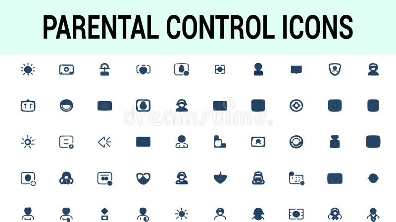 Parental Control Icons stock illustration. Illustration of lock - 394281028