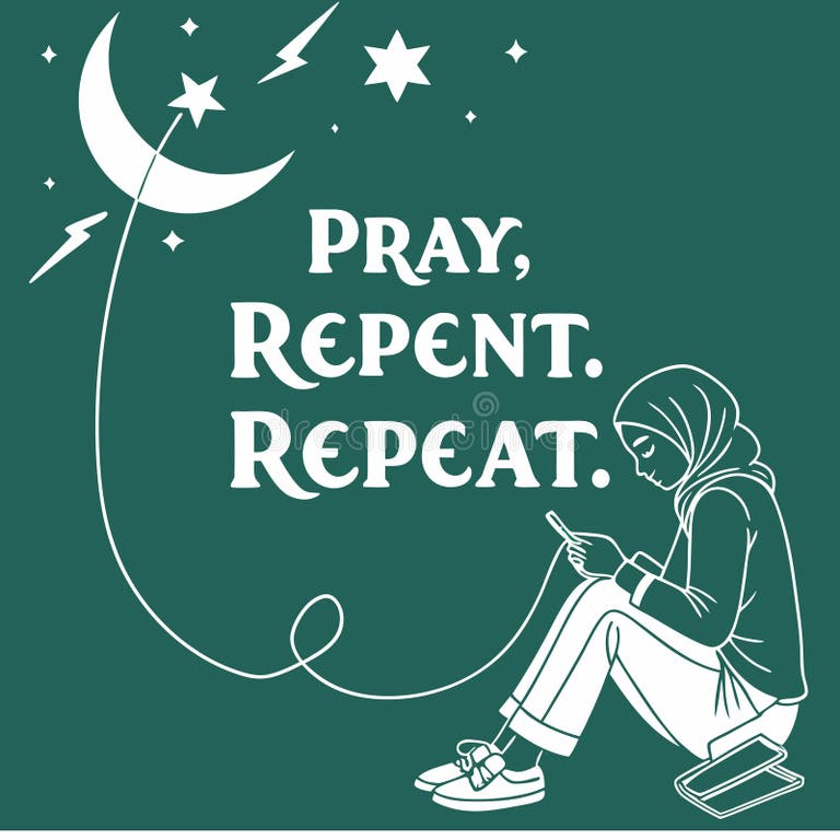 Pray. Repent. Repeat Typography Design Stock Illustration ...