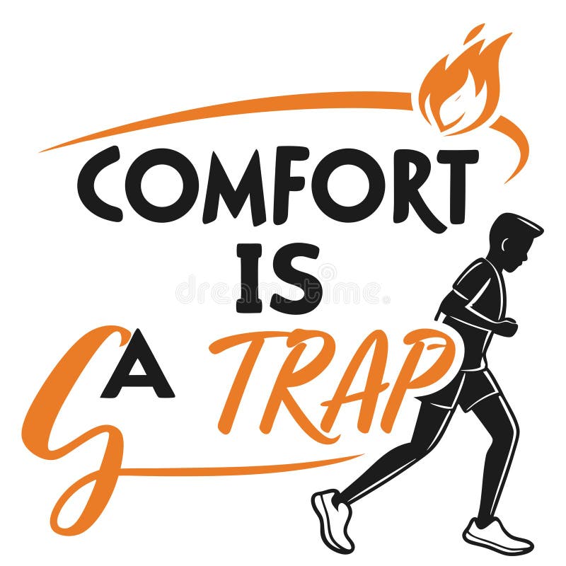 Comfort is a Trap Typography Design Stock Illustration - Illustration ...