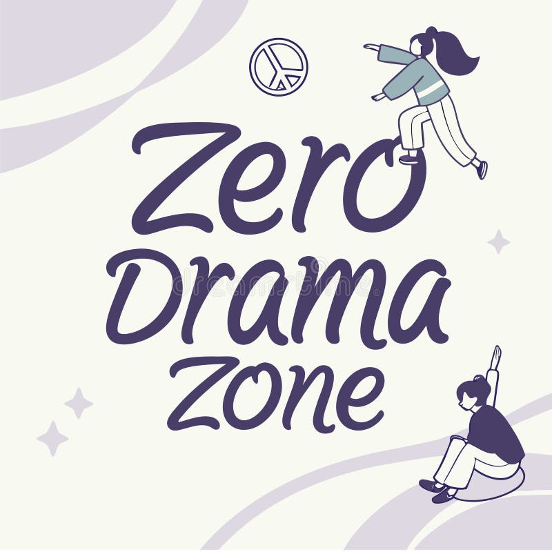 Zero Drama Zone Typography Design Stock Illustration - Illustration of ...