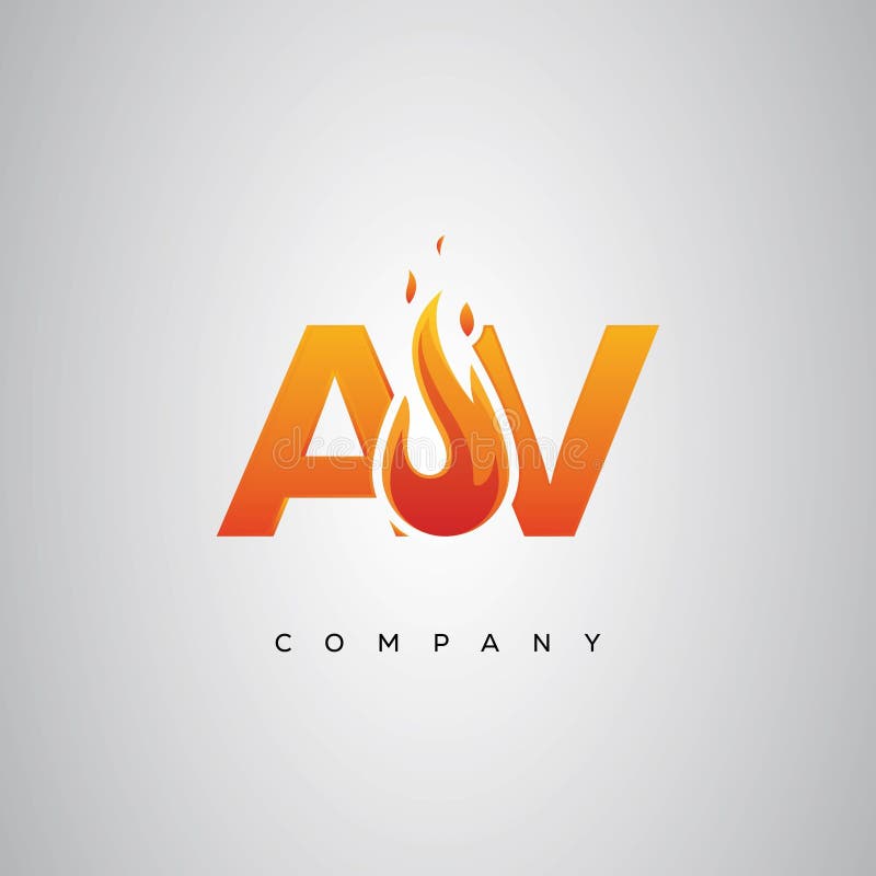 AV Creative Fire Letter Logo Design Stock Vector - Illustration of ...