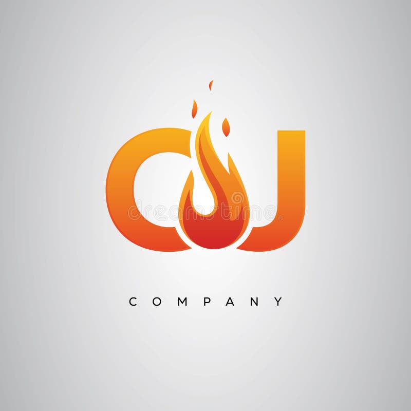 CJ Creative Fire Letter Logo Design Stock Illustration - Illustration ...