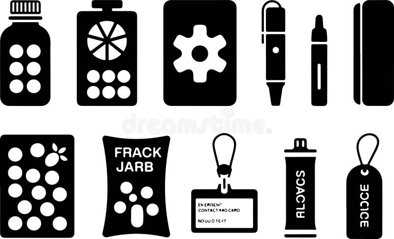 Miscellaneous Utility and Identification Icons Collection Stock ...