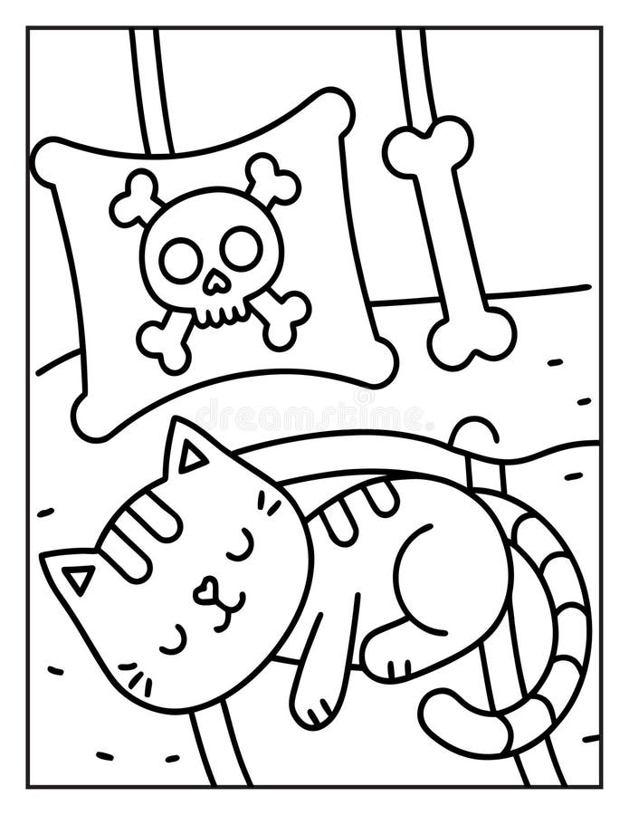 Witch S Cat Halloween Coloring Page – Fun Printable for Kids & Adults ...