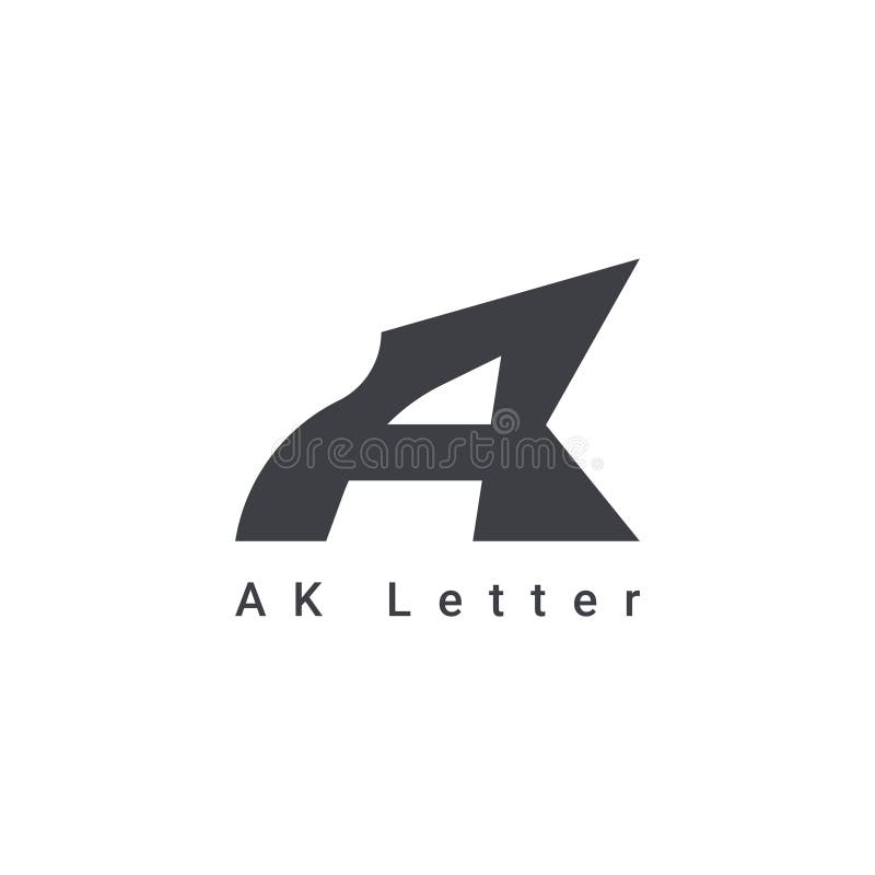AK Initial Letter Logo Design Template. Stock Vector - Illustration of ...