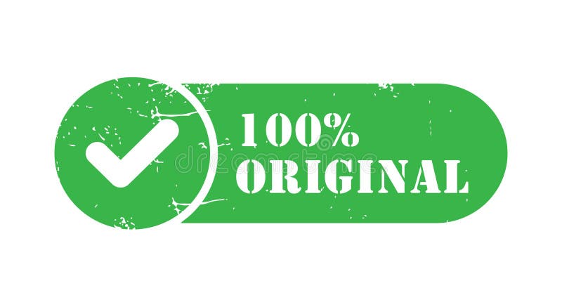 100 Original Green Stamp. 100 Original Icon, Grunge Green 100 Percent ...