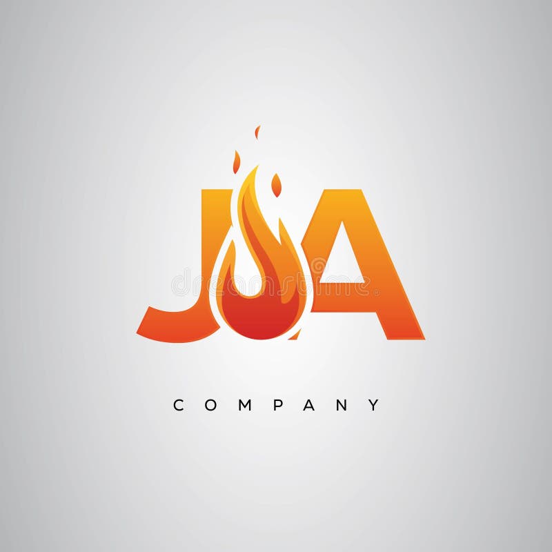 JA Creative Fire Letter Logo Design Stock Illustration - Illustration ...