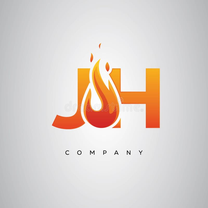 JH Creative Fire Letter Logo Design Stock Vector - Illustration of ...