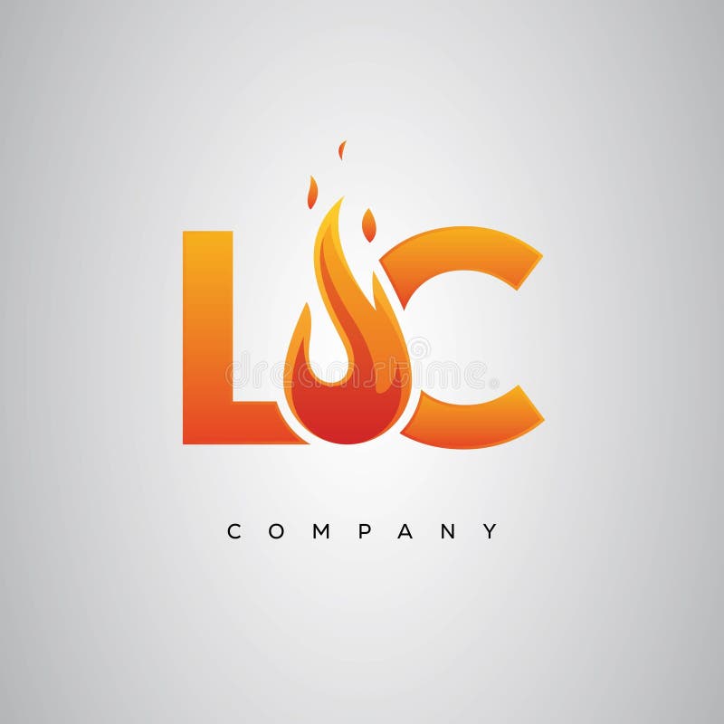 LC Creative Fire Letter Logo Design Stock Illustration - Illustration ...
