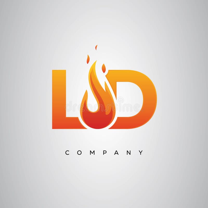 LD Creative Fire Letter Logo Design Stock Illustration - Illustration ...