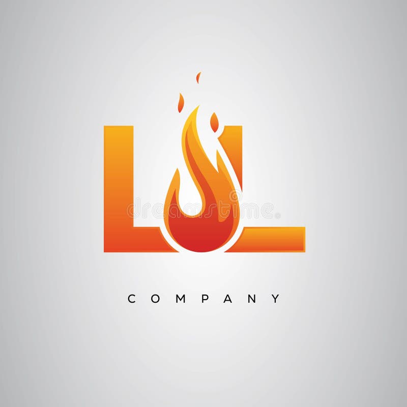 LL Creative Fire Letter Logo Design Stock Vector - Illustration of ...