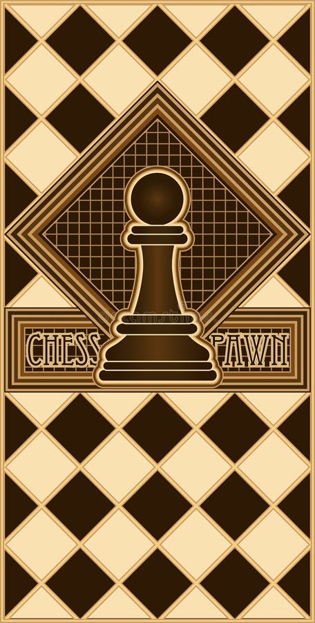 Black Chess Pawn , Art Deco Invitation Card, Vector Stock Illustration ...