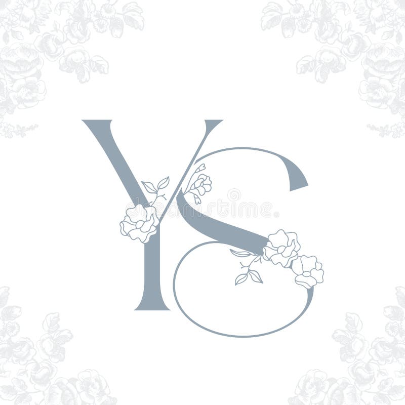 Floral YS Initial Wedding Logo Stock Illustration - Illustration of ...