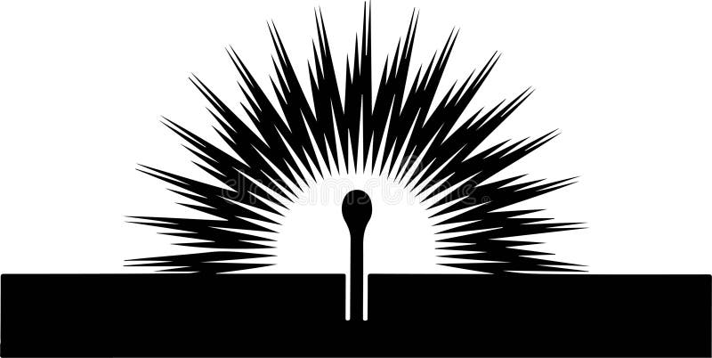 Matchstick Igniting a Burst of Light Stock Illustration - Illustration ...