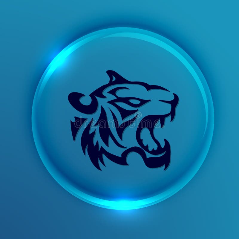 Roaring Tiger Head in Shiny Blue Circle – Fierce Esports Logo for ...