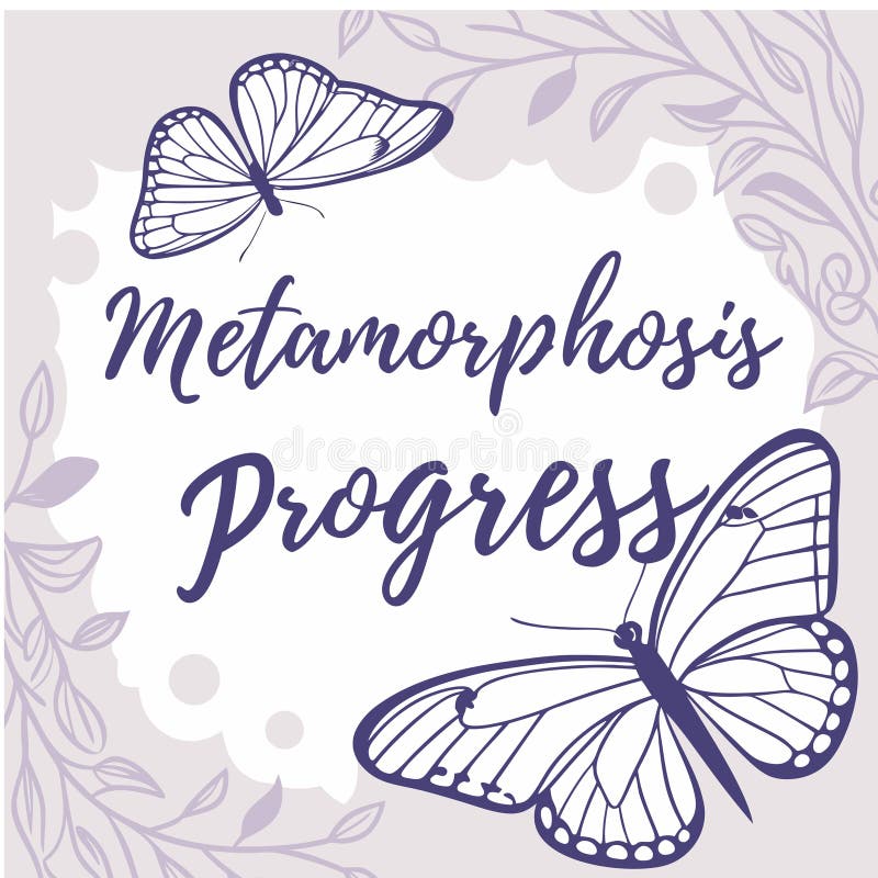 Metamorphosis in Progress Typography Design Stock Illustration ...