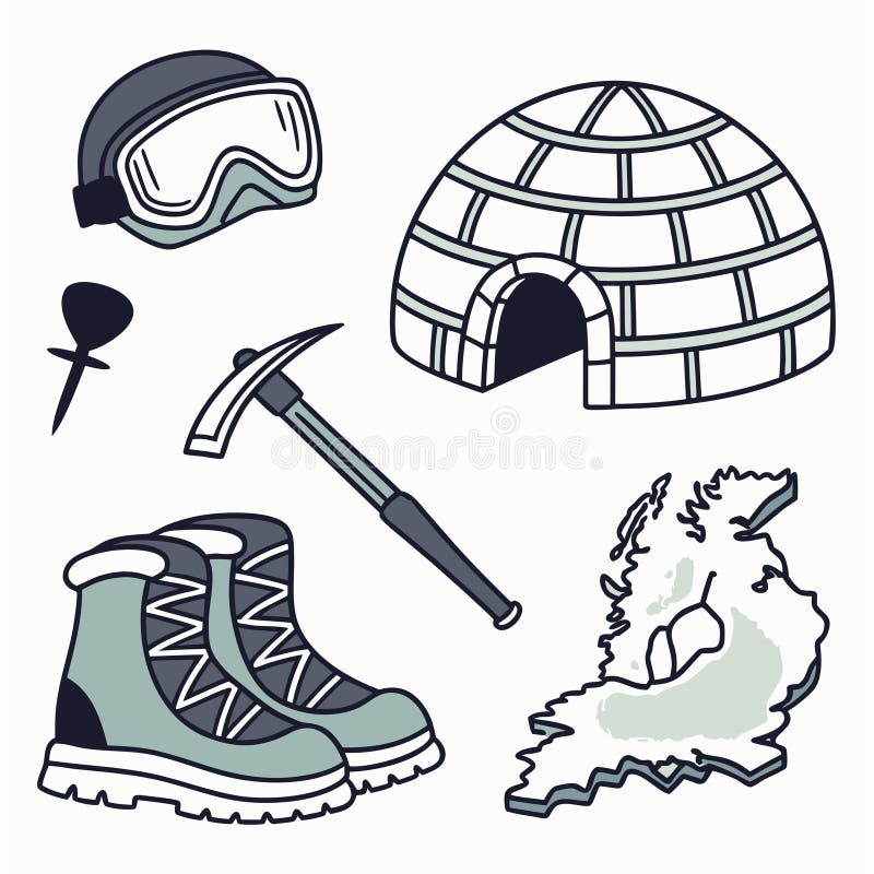 Llustration Featuring Winter and Arctic-themed Items. Stock ...