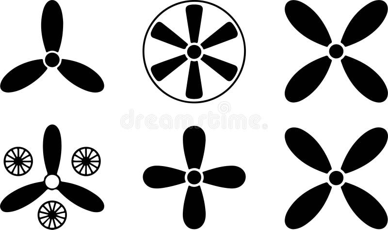 Various Propeller and Fan Blade Designs Stock Illustration ...