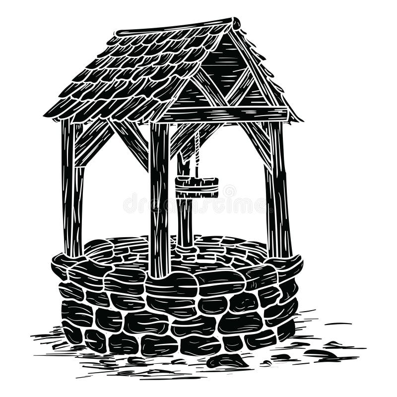 Water well vector. stock vector. Illustration of text - 395459078