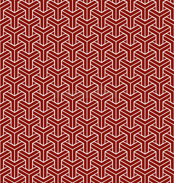 Geometric Pattern Featuring Interlocking Red and White Shapes Stock ...