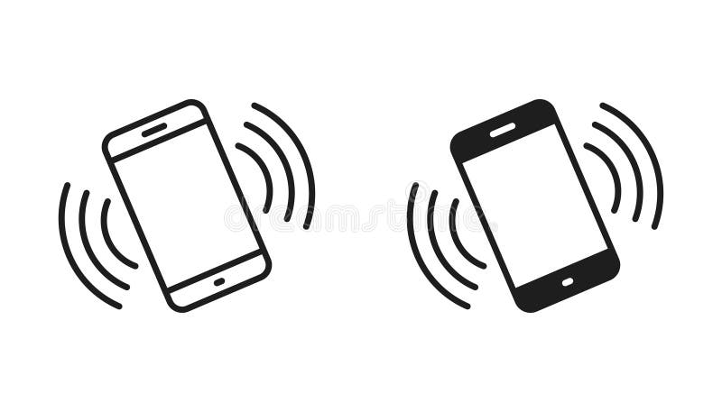 Phone Vibrating Sign Symbol. Vibration Mode Icon Stock Vector ...