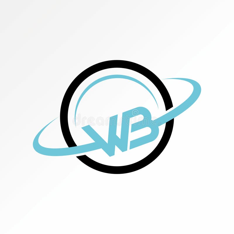 Letter WB Connected Font Circle Ellipse Cut Swoosh To Monogram Business ...